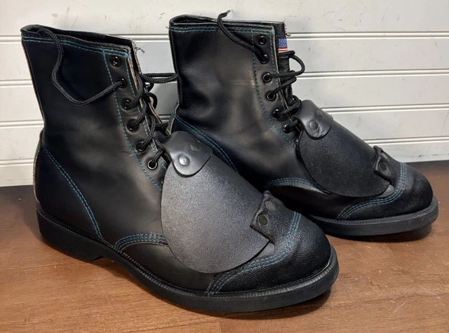 VINTAGE IRON AGE Steel Toe Work Boots Men's Size 10 1/2 Black Leather ...