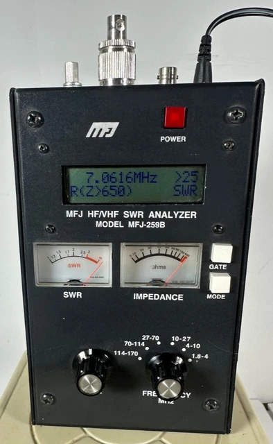 MFJ-259B HF/VHF SWR Antenna Analyzer 1.8MHz-170MHz w/Power Supply ...