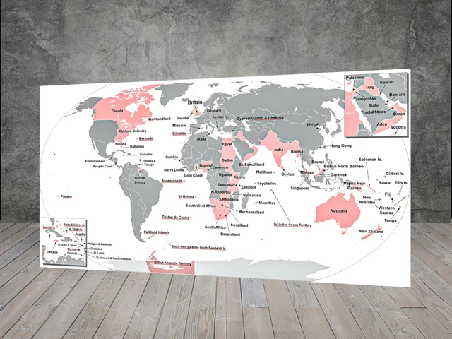 BRITISH EMPIRE MAP ON CANVAS WALL POSTER PRINT w 583 £25.01 - PicClick UK