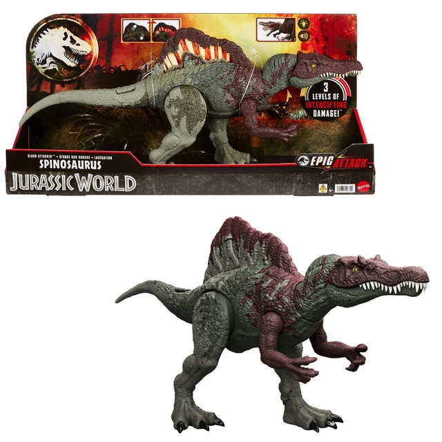 JURASSIC WORLD EPIC Attack Spinosaurus Dinosaurier Dino Figur Licht ...