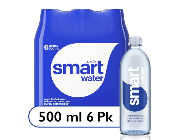 SMARTWATER VAPOR DISTILLED premium water 16.9 Fl Oz pack of 6 $12.18 ...