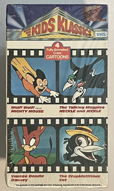 KIDS KLASSICS VHS Mighty Mouse Heckle & Jeckle 4 Vintage Animated Color ...