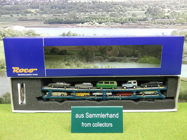 ROCO H0 AUTOTRANSPORTWAGEN mit PKW in OVP (FE) E1334 EUR 33,51 ...