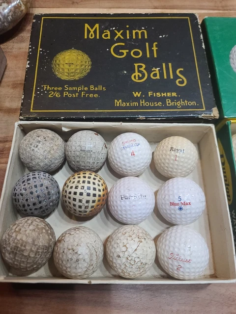 LOT OF 2 Antique Golf Ball Boxes And 2 Dozen Random Balls - 1940-1960 ...