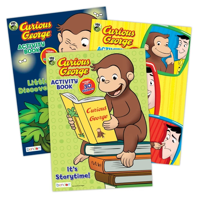 PBS KIDS CURIOUS George 3-Pack Educational Early Learning Coloring ...