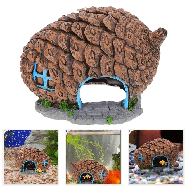BETTA FISH HOUSE Fish Tank Shelter Pinecone Cave Aquarium Shrimp ...