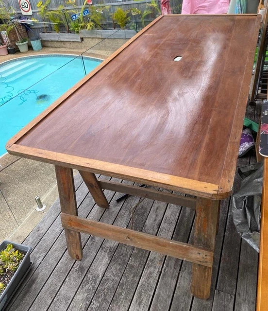 ANTIQUE TIMBER TRESTLE Table Easy Storage Beautiful EUR 233,21 ...