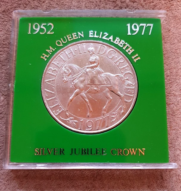 1977 ROYAL MINT Elizabeth II Silver Jubilee 25p Crown Coin Vintage ...
