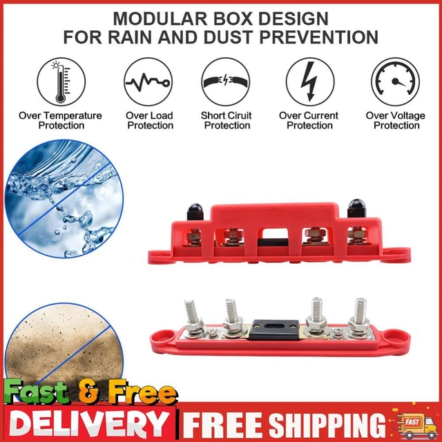 4 STUD BUSBAR Terminal Block 300A M6/M8 Bus Bar Board 48V RV Parts Accessories £12.99 - PicClick UK