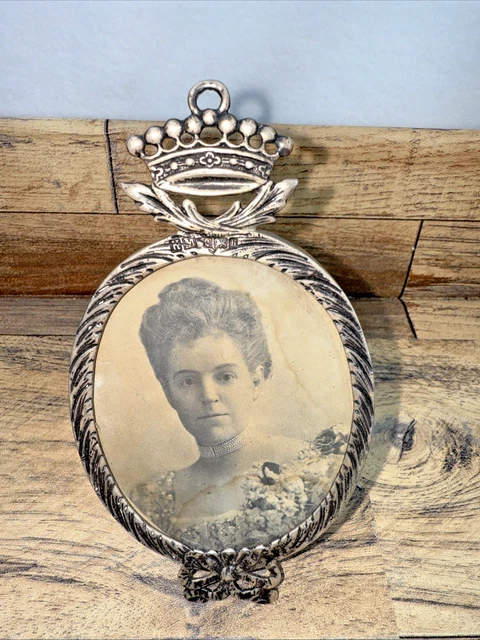 ANTIQUE VICTORIAN STERLING Silver Crown Easel Photo Frame Henry ...