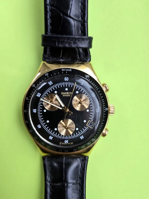 SWATCH IRONY CHRONO - GOLDFINGER - YCG401 - RARE - Selten EUR 70,63 - PicClick DE