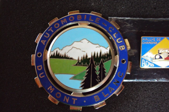 RALLYE DE CHAMONIX 1937 Badge + Automobile club du MONT-BLANC & AC du ...