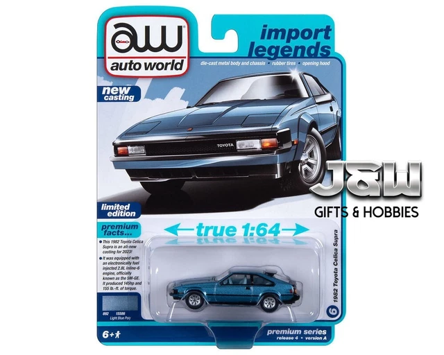 AUTO WORLD TOYOTA Celica Supra 1982 Light Blue Poly AWSP146 A 1/64 EUR ...