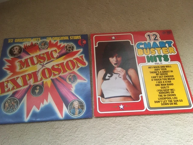 2 VARIOUS 70S Compilation LPs K-Tel music explosion & 12 chart buster ...