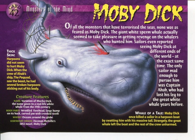 WEIRD N’ WILD Creatures Monsters of the Mind Card 42 # Moby Dick # LC7 ...