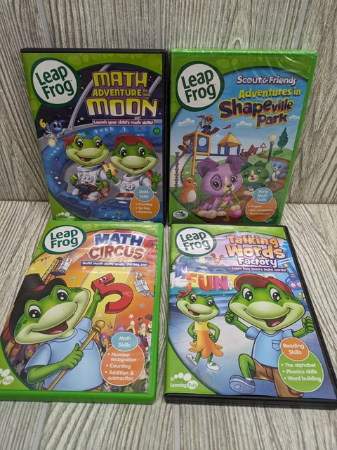 LEAP FROG DVD Lot Of 4 Talking Words Factory Math Circus Shapeville ...