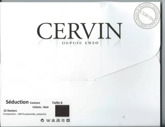 PAIRES BAS NYLON COUTURE NOIR TAILLE 6 cervin paris EUR 14,99 - PicClick FR