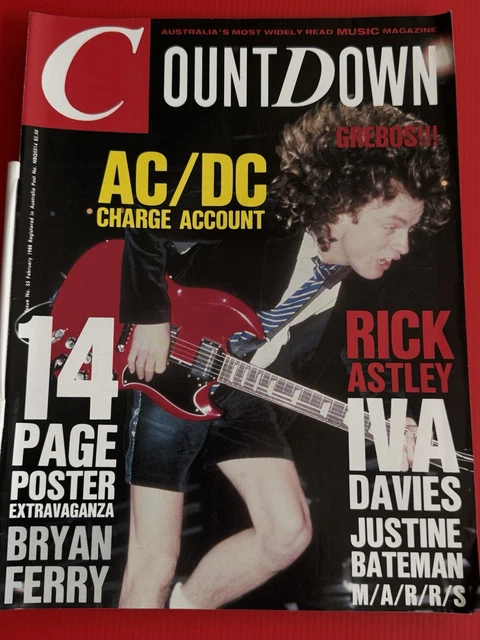 COUNTDOWN MAGAZINE - 1988 February rare w/posters AC/DC rick astley IVA ...
