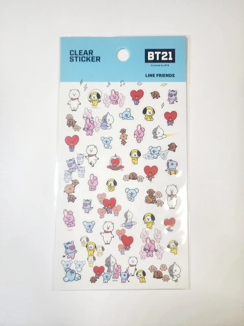 BT21 CLEAR STICKER Line Friends BTS Characters Scrapbooking Mobile ...