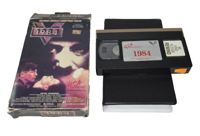 RARE VINTAGE 1984 VHS Tape Big Box George Orwell John Hurt Richard ...