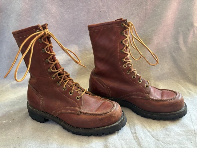 VINTAGE RED WING Irish Setter Boots USA Union Size ~8 Men’s Moc Toe ...