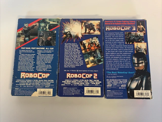 ROBOCOP 1, 2 and 3 VHS Lot 1987 1990 1993 Robocop Original Orion ...
