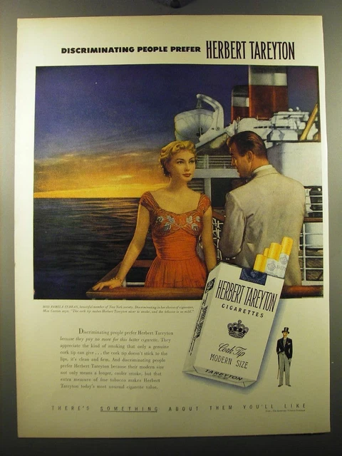 1950 HERBERT TAREYTON Cigarettes Ad - Miss Pamela Curran EUR 18,68 ...