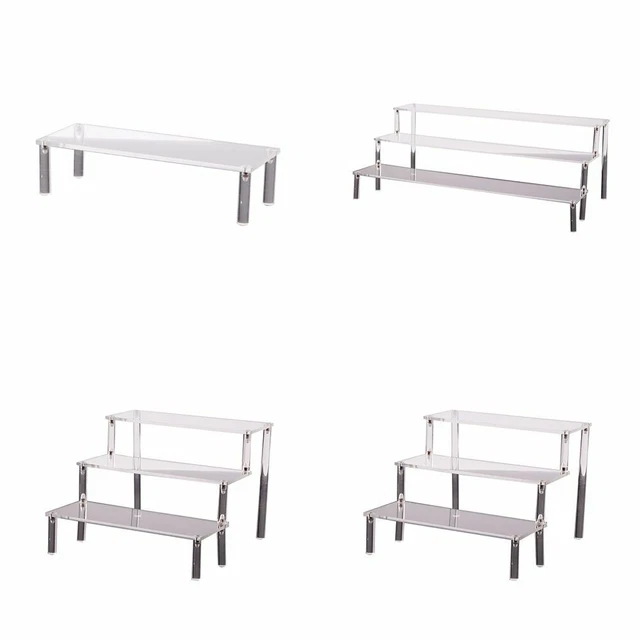 CLEAR ACRYLIC DISPLAY Stand Ladder Riser Holder Shelf Perfume Cosmetics ...