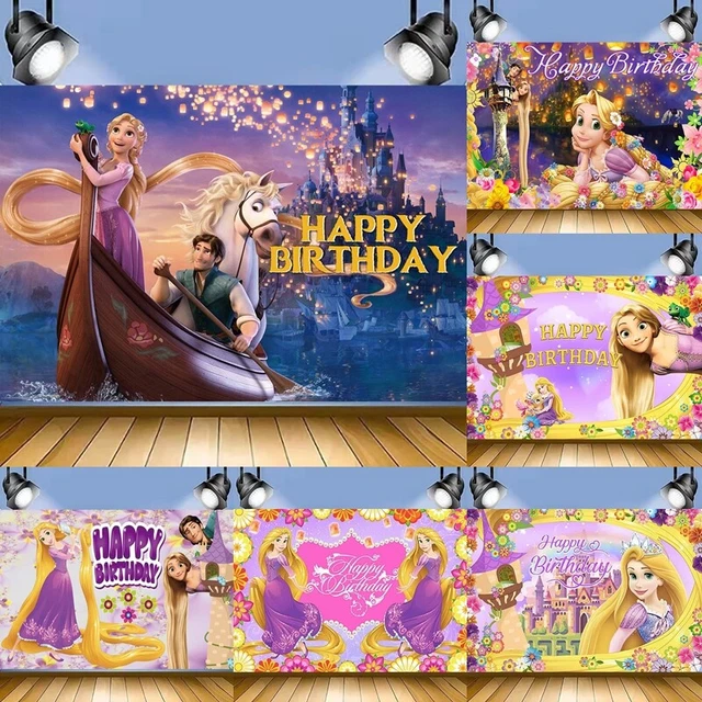TANGLED RAPUNZEL BACKDROP Theme Kids Birthday Party Cartoon Decor Photo ...