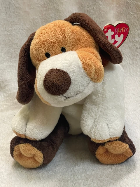 TY PLUFFIES FOG Whiffer BNWT Dog Plush Stuffed Toy Beagle White Bone ...