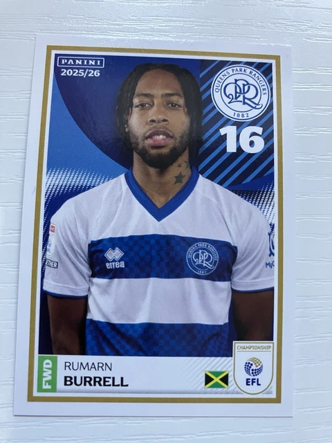 PANINI EFL 2025 - 26 Sticker Rumarn Burrell Queens Park Rangers #328 £1 ...