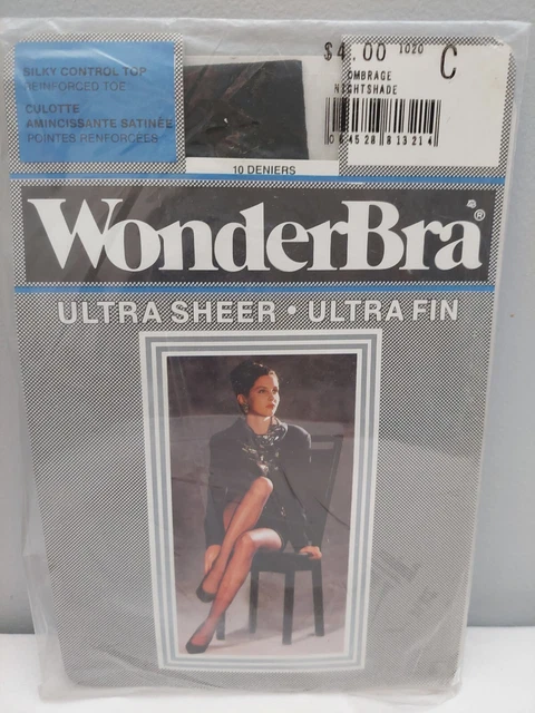 VINTAGE PANTYHOSE WONDERBRA Super Sheer Color Nightshade C BWS1 $14.11 ...