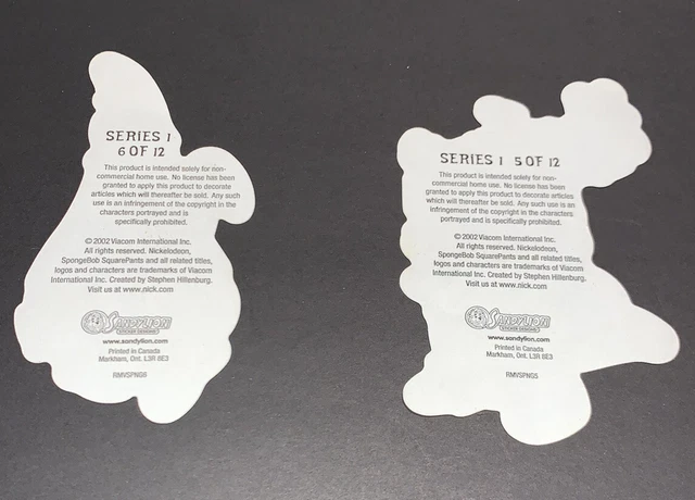 LOT OF 2 Stickers Sandylion Spongebob Patrick Vending Machine Series 1 ...