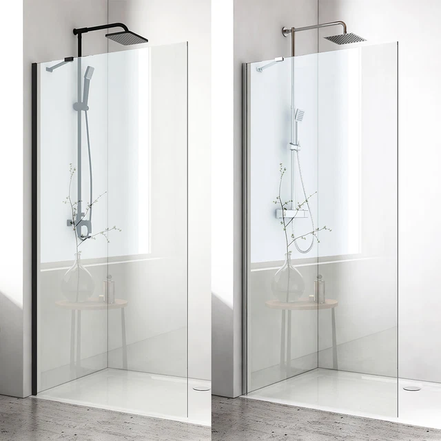 WALK IN SHOWER Separator Shower Cabin Shower Partition 8mm Glass With ...