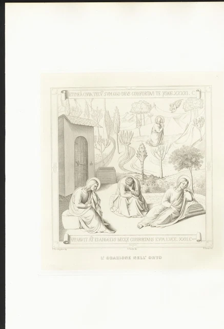 LA PREGHIERA NELL'ORTO, di BEATO ANGELICO, grande incisione su rame ...