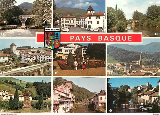 64 - PYRÉNÉES Atlantiques - Pays Basque - Multivues - Folklore - Blasons - Carte EUR 2,00 ...