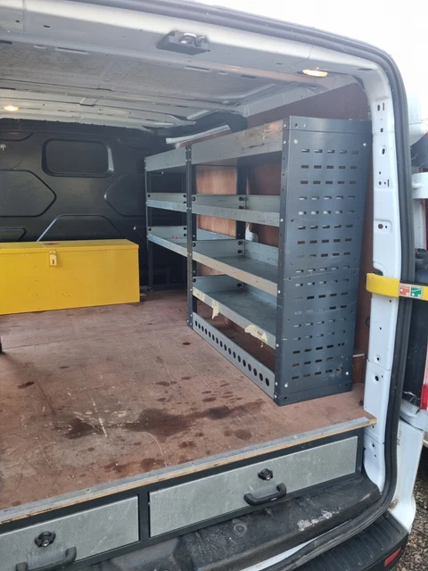 FORD TRANSIT CUSTOM SWB drawers, false floor, ply and metal racking £ ...