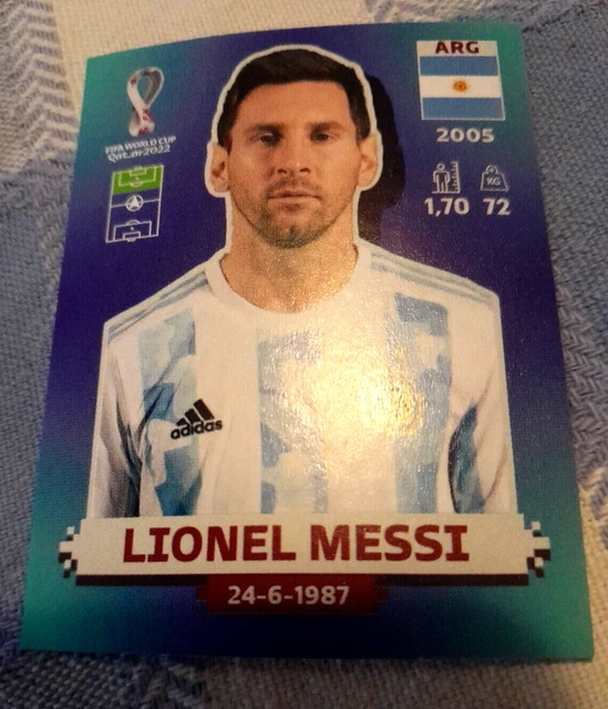 PANINI WORLD CUP Qatar 2022 Lionel Messi Sticker Arg20 Single Sticker ...