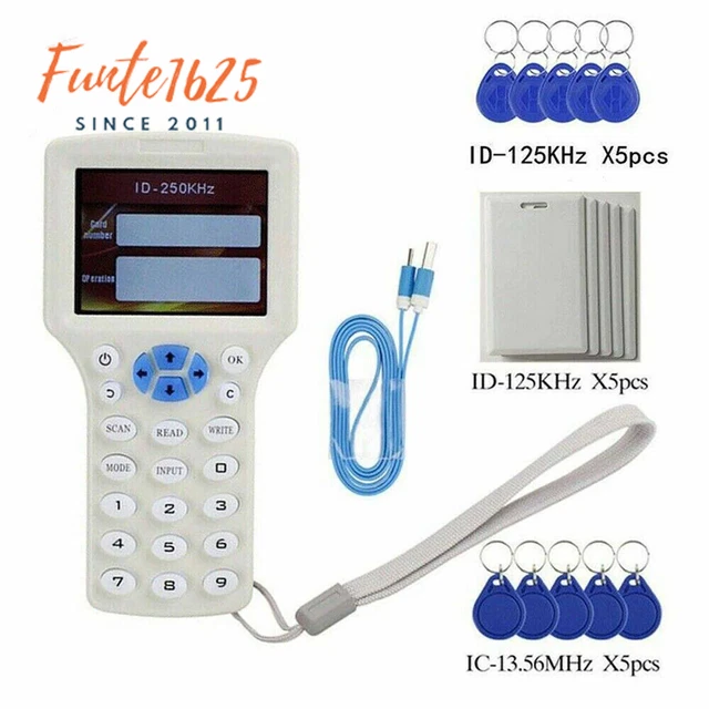 10 FREQUENCY COPY Encrypted NFC Smart Card RFID Copier ID/IC Reader ...