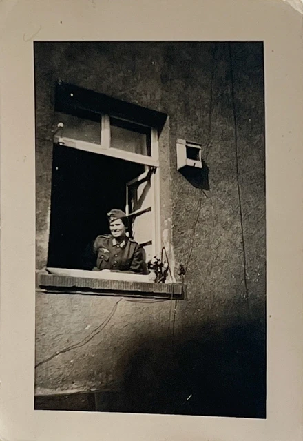 WW2 PHOTO GERMAN Female Wehrmacht Uniform Looking Out Open Window £34. ...