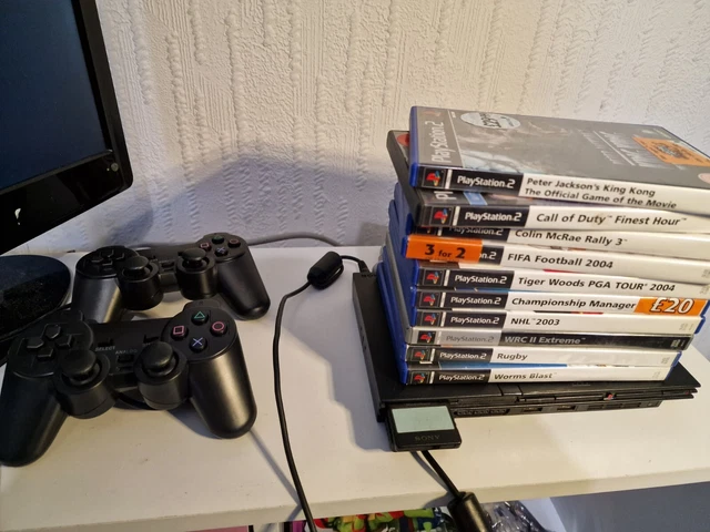 SONY PLAYSTATION 2 PS2 Slim Console Bundle with Games Controllers ...