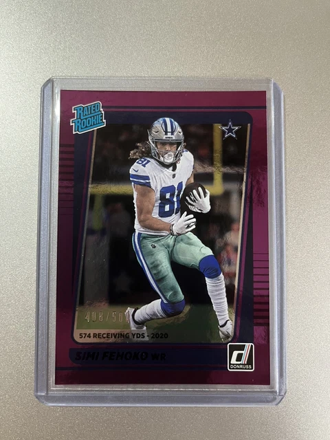 SIMI FEHOKO DALLAS Cowboys Panini Donruss NFL 2021 VIOLET ROOKIE SP/500 ...