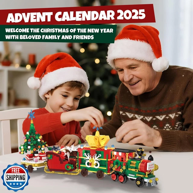 ADVENT CALENDAR 2025 Train Building Blocks Set, 24 Days Surprise ...