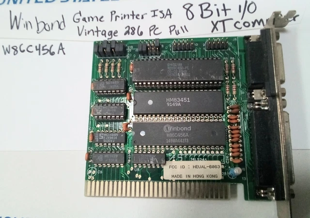 ISA 8 BIT Serial, Parallel Port, Game port Controller Card VINTAGE ...