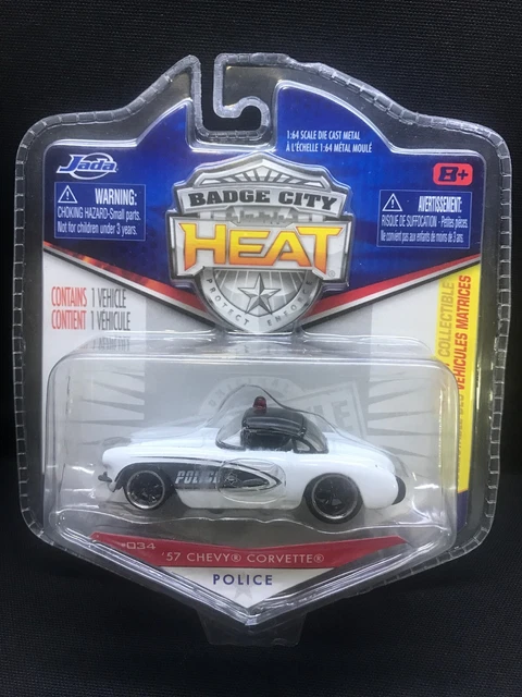 JADA BADGE CITY HEAT '57 Chevy Corvette Collectable Scale 1:64 EUR 16 ...