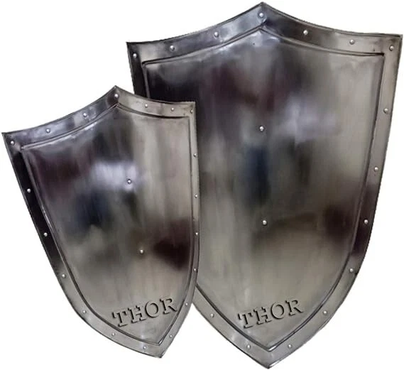 MEDIEVAL ARMOR HANDMADE Battle Ready Functional Shield Silver One Size ...