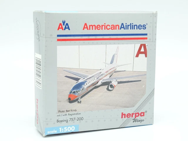 HERPA AVION AIRLINES 1/500 - Boeing 757 200 AA American Airlines EUR 38,00 - PicClick FR