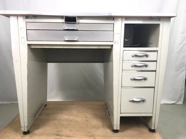 LABORTISCH ARBEITSTISCH ARBEITSPLATZ Metall Arzt ERIO Rarität ...
