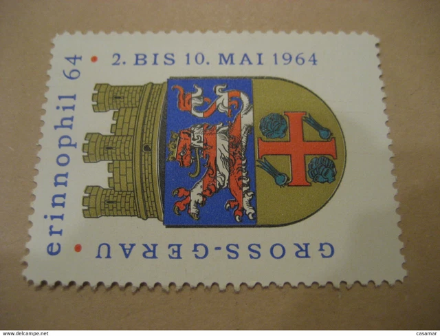 GROSS-GERAU 1964 ERINNOPHIL Coat Of Arms Castle Lion Poster Stamp ...