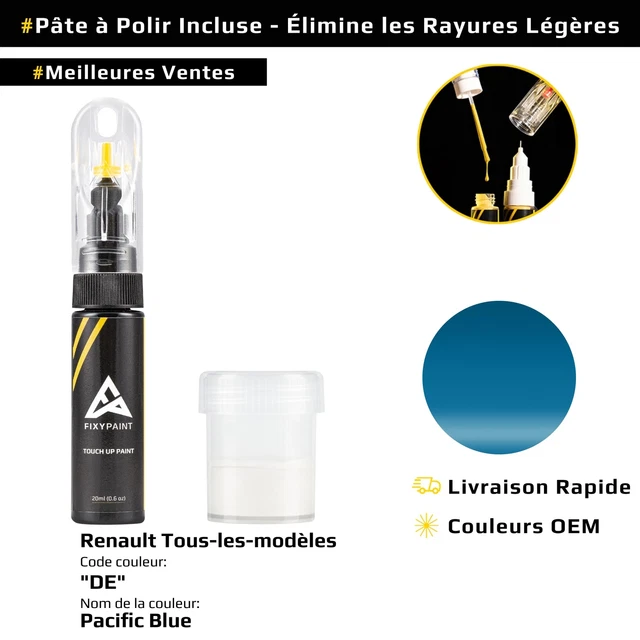 PEINTURE DE RETOUCHE pour Renault Tous modèles Code: DE Pacific Blue ...